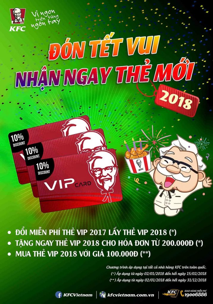 Chương trình đổi thẻ VIP mới của KFC