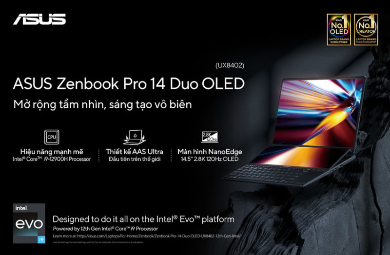 ASUS ra mắt Zenbook Pro 14 Duo OLED (UX8402) với Laptop hai màn hình ...